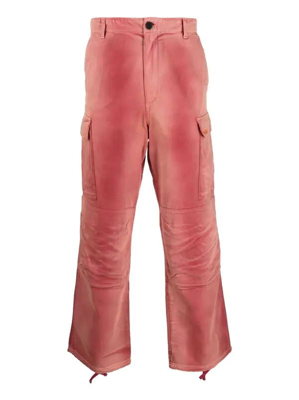 Heron Preston Distressed-effect Cargo Trousers - Red