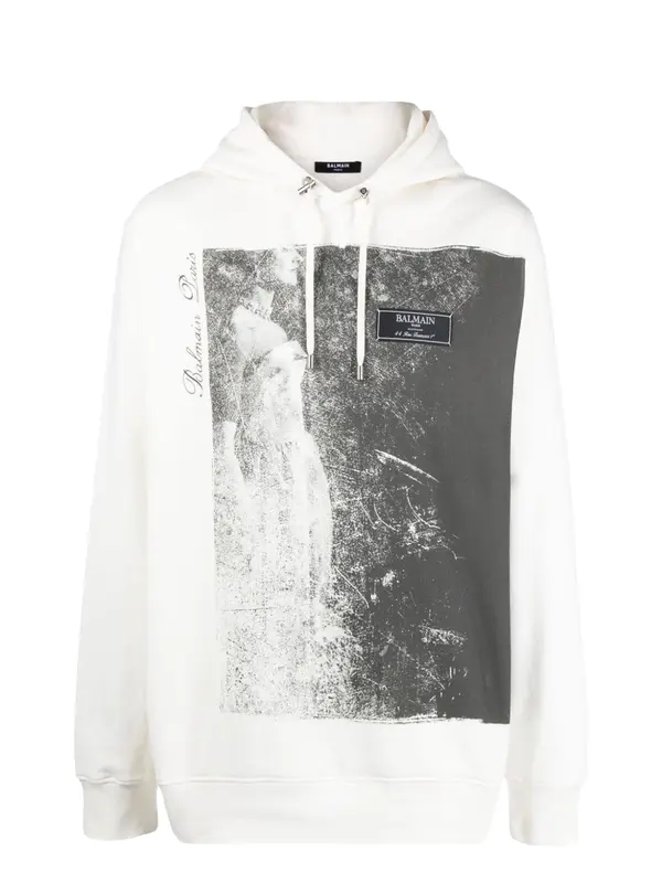 Balmain Jolie Madame Cotton Hoodie - White