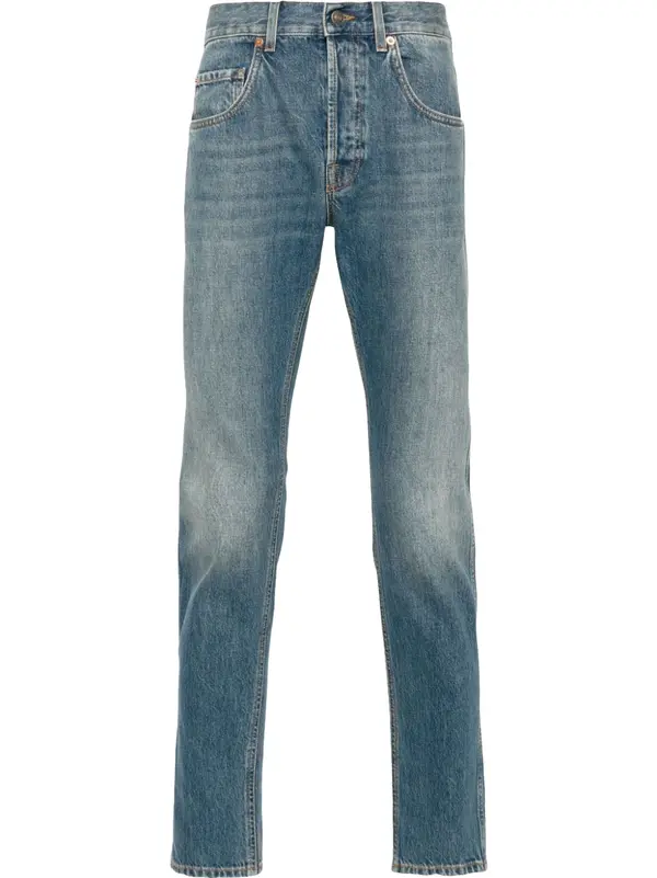 Gucci Horsebit-logo Tapered Jeans - Blue