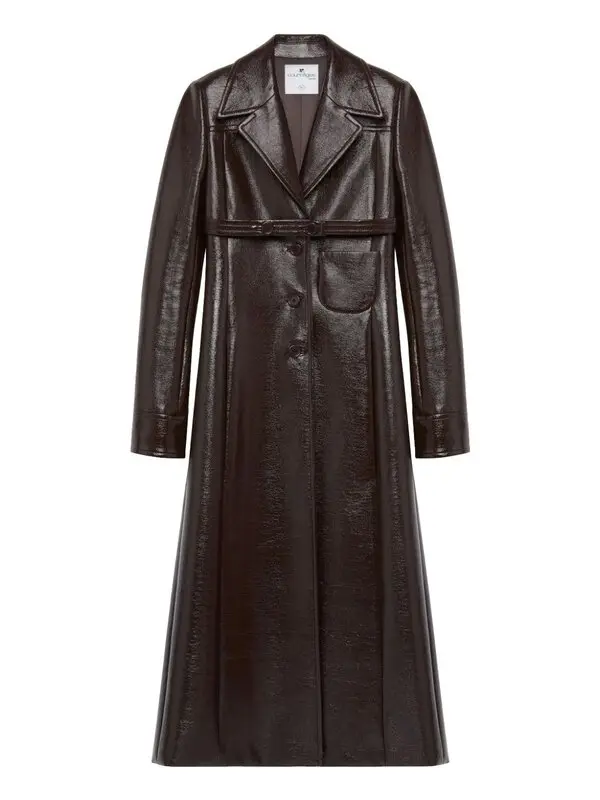 COURREGES Heritage Belted Tailored Coat - Brown