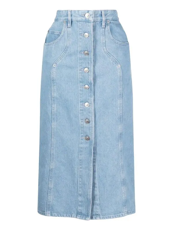 MARANT ETOILE Vandy Denim Midi Skirt - Blue