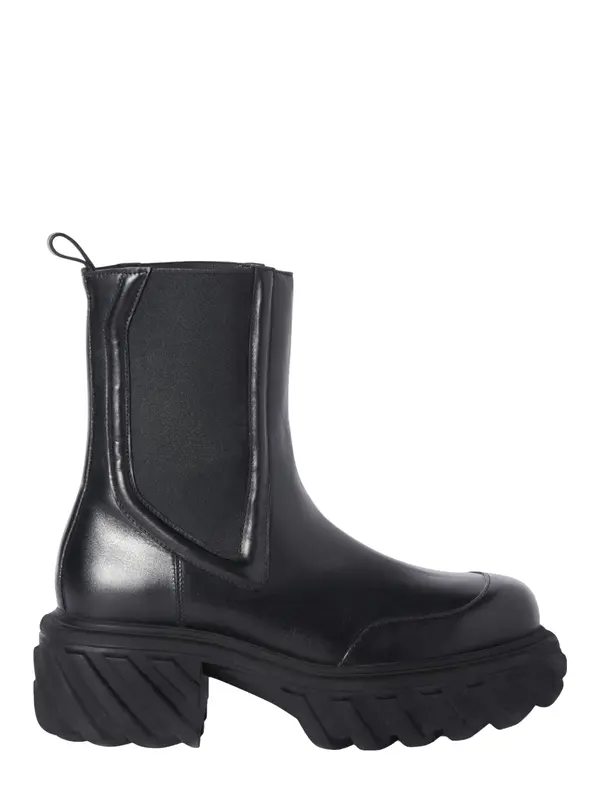 Off-White Tractor Leather Boots - Black