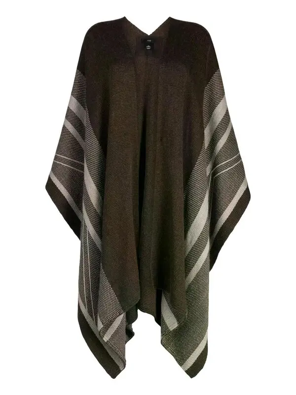 Voz Striped Fine-knit Duster - Brown