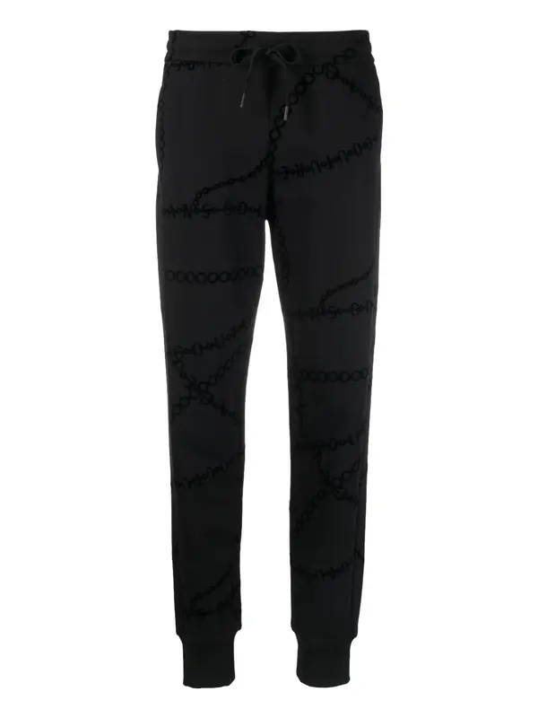 Versace Chain-print Track Pants - Black