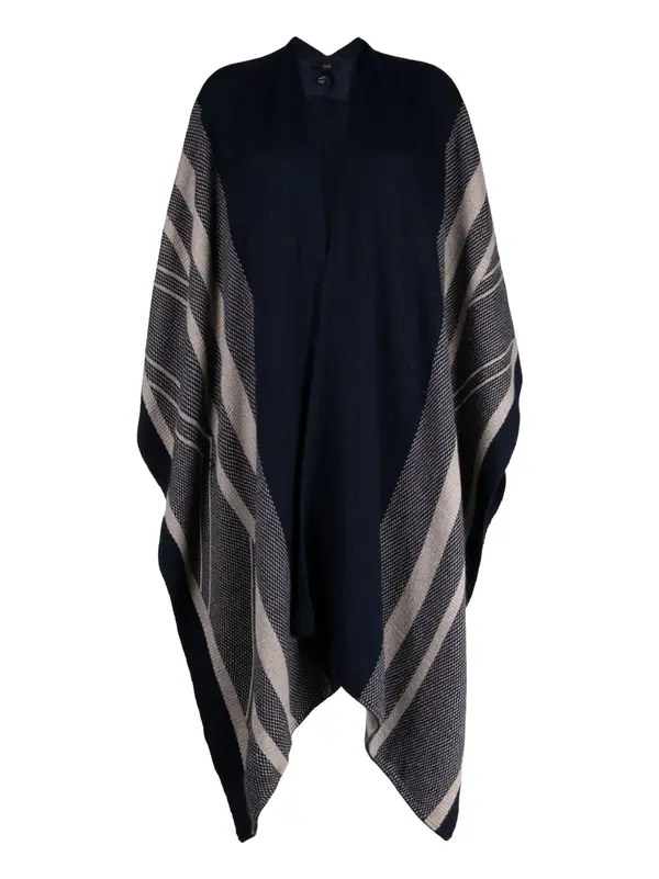 Voz Striped Alpaca Duster - Blue