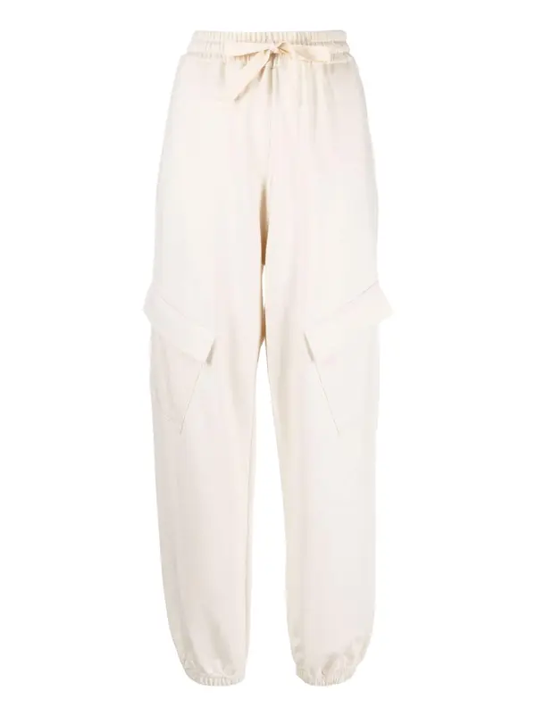 JIL SANDER Drawstring-waist Cotton Track Pants - Neutrals