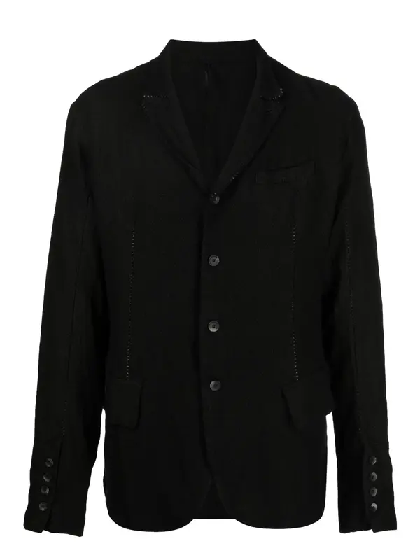 Masnada Buttoned Peter Pan-collar Blazer - Black