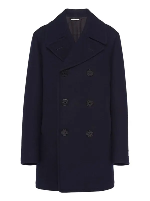 Prada Double-breasted Wool-blend Pea Coat - Blue