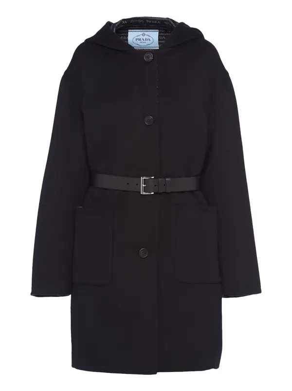 Prada Single-breasted Wool Coat - Black