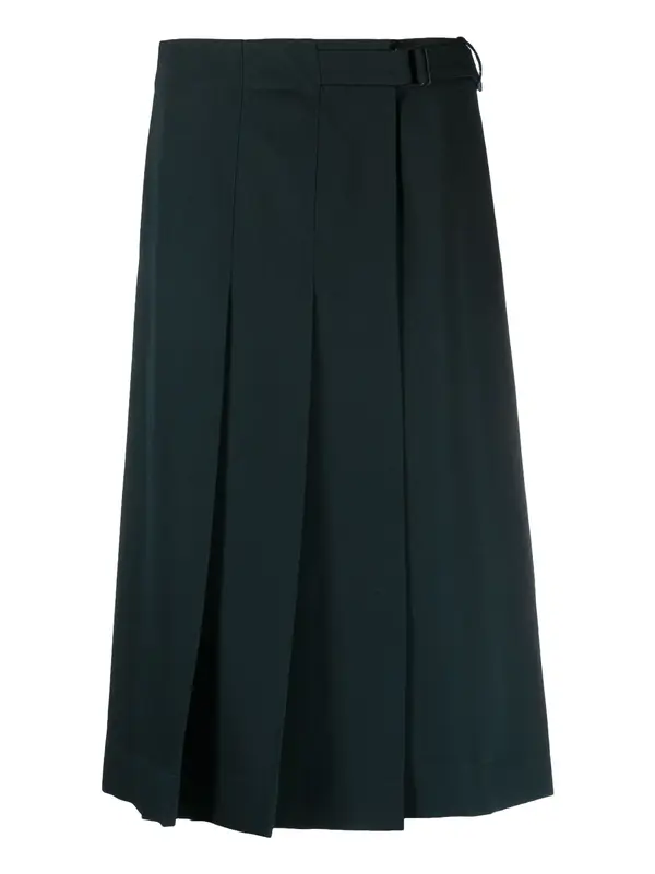LEMAIRE Pleated Wool Wrap Skirt - Black