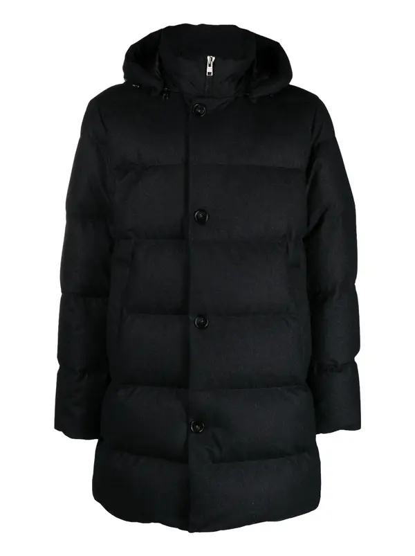 Woolrich Detachable-hood Quilted Padded Coat - Grey