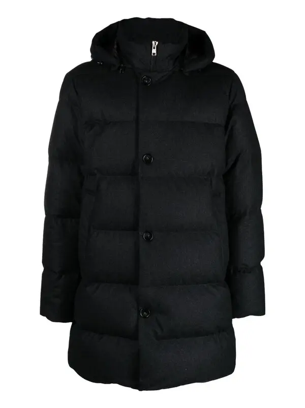 Woolrich Detachable-hood Quilted Padded Coat - Grey