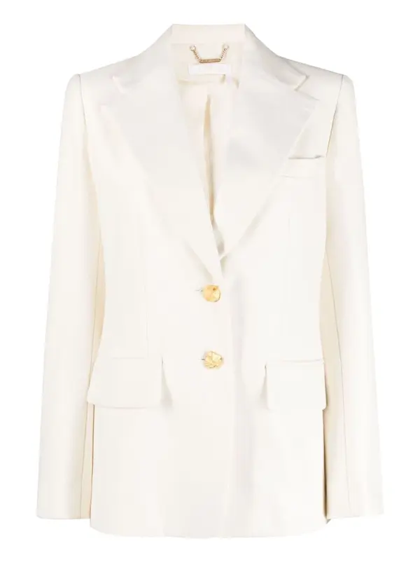 Chloé Embossed-button Single-breasted Blazer - Neutrals
