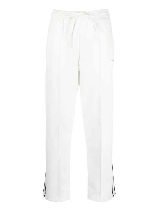 P.a.r.o.s.h Logo-embroidered Striped Track Pants - White