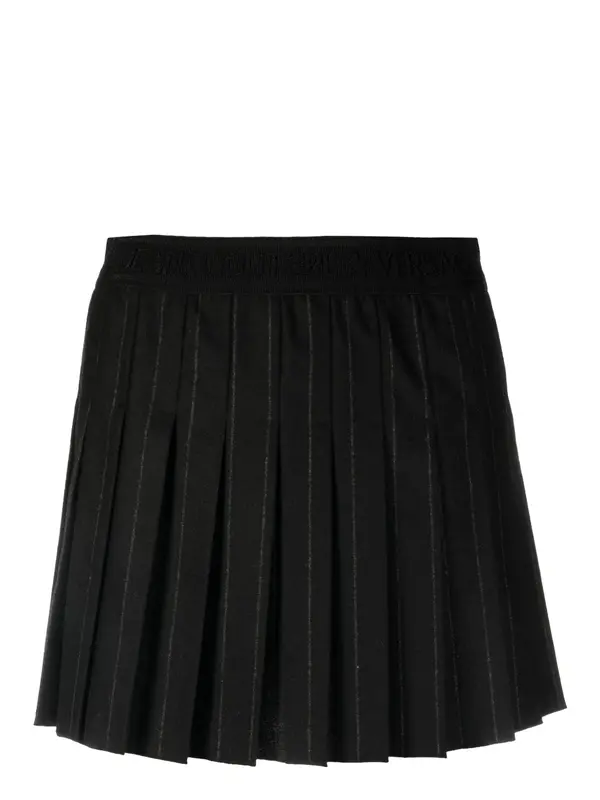 Versace Pinstripe Pleated Skirt - Black