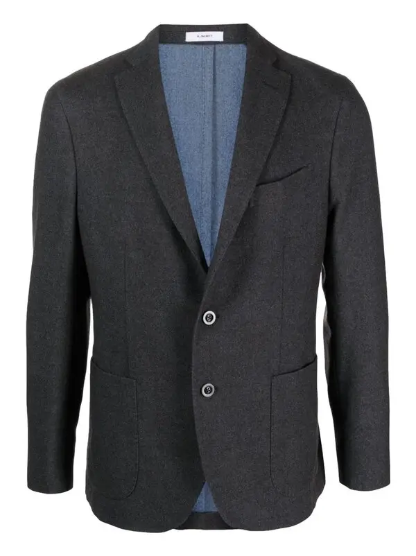 Boglioli Single-breasted Virgin Wool Blazer - Grey