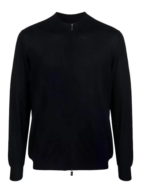 Fedeli Zip-up Wool Cardigan - Blue
