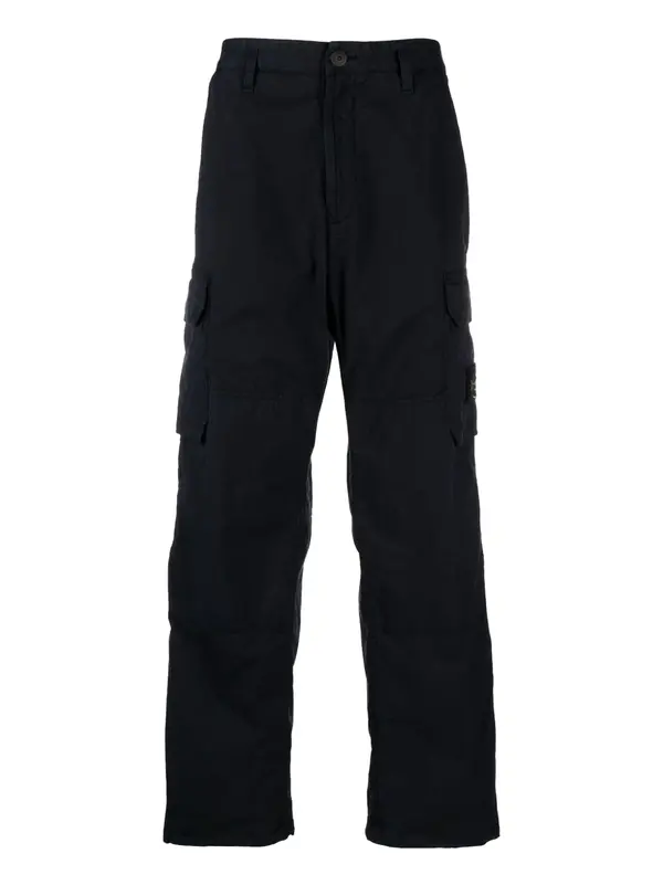 Stone Island Compass-patch Cargo Trousers - Blue