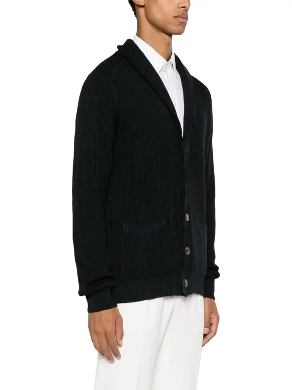 Fedeli Ribbed-knit Merino Wool Cardigan - Black