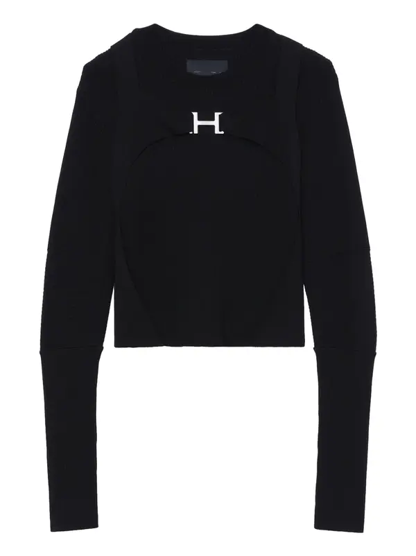 HELIOT EMIL Logo-print Panelled Jumper - Black