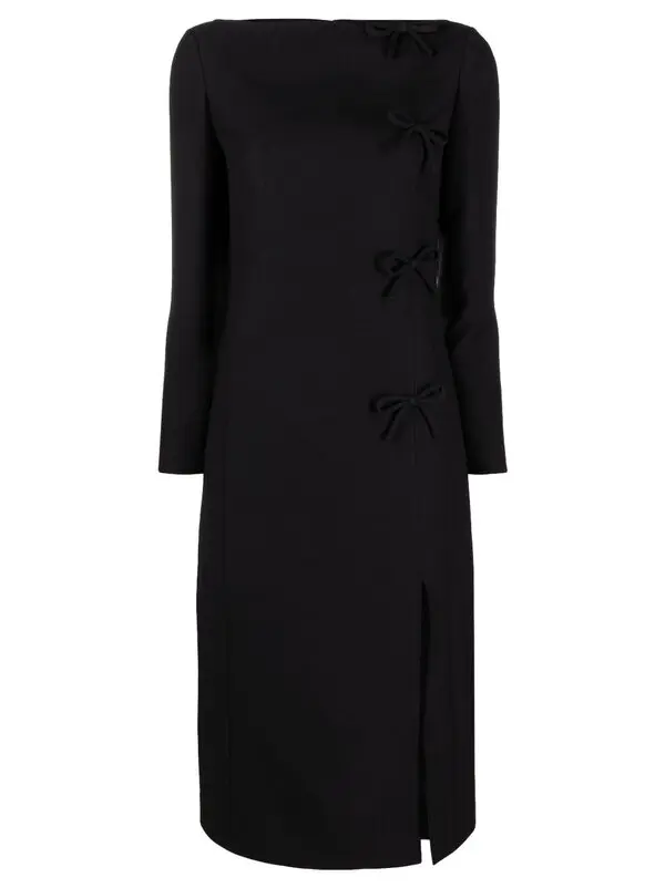 Valentino Garavani Bow-detail Midi Dress - Black