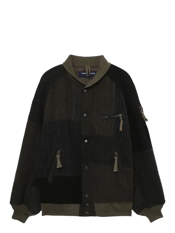 Comme Des Garçons Patchwork Bomber Jacket - Green
