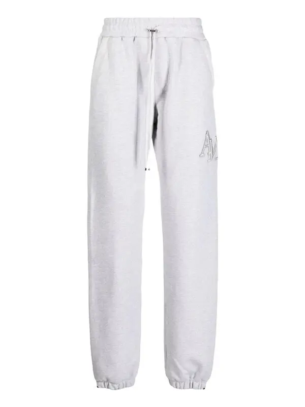 Amiri Staggered Logo-embroidered Track Pants - Grey