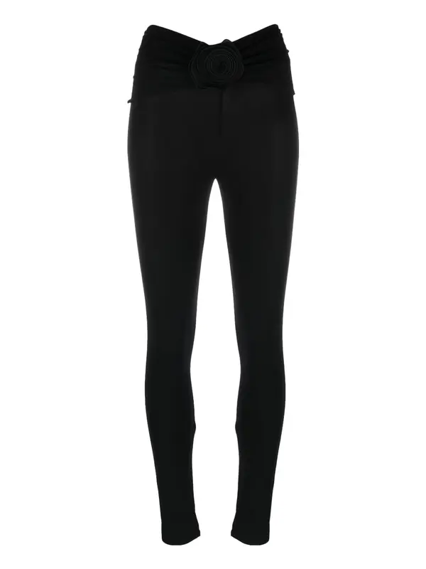 Magda Butrym Floral-appliqué Leggings - Black