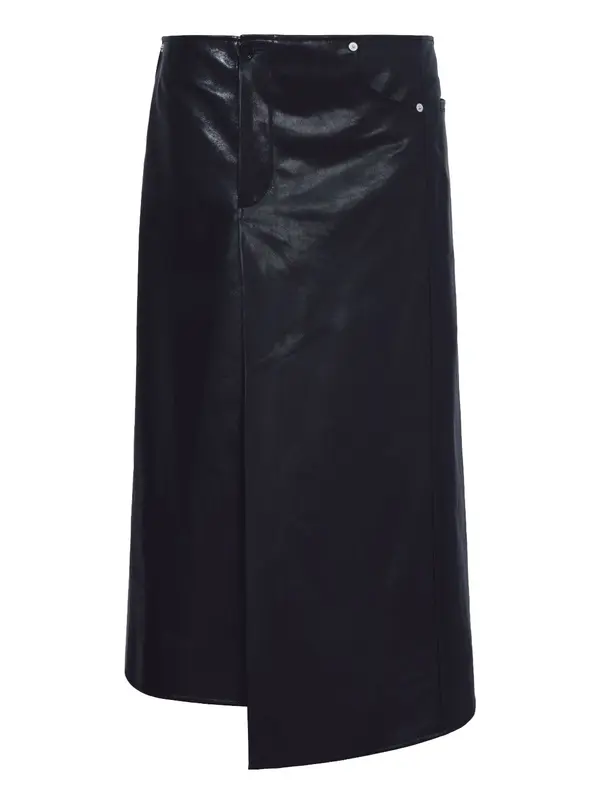 Proenza Schouler Asymmetric A-line Leather Skirt - Black
