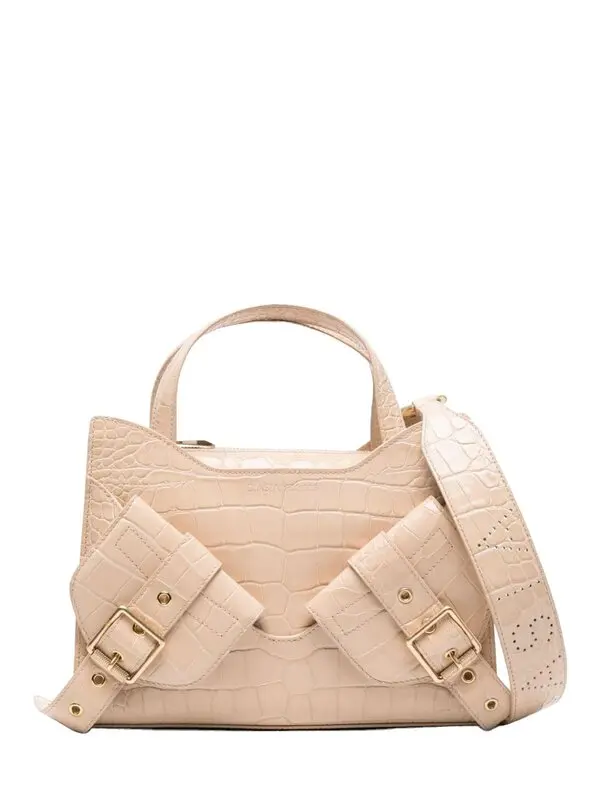 BIASIA Crocodile-embossed Leather Tote Bag - Neutrals