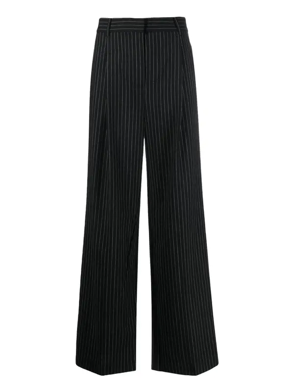 Michael Kors Pinstripe Palazzo Pants - Black