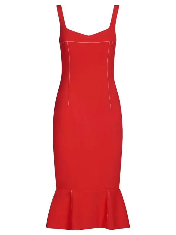 Marni Flounce-hem Sheath Midi Dress - Red
