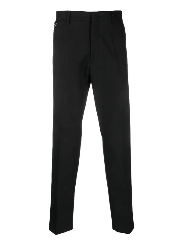 LOW BRAND Pressed-crease Cropped Trousers - Black