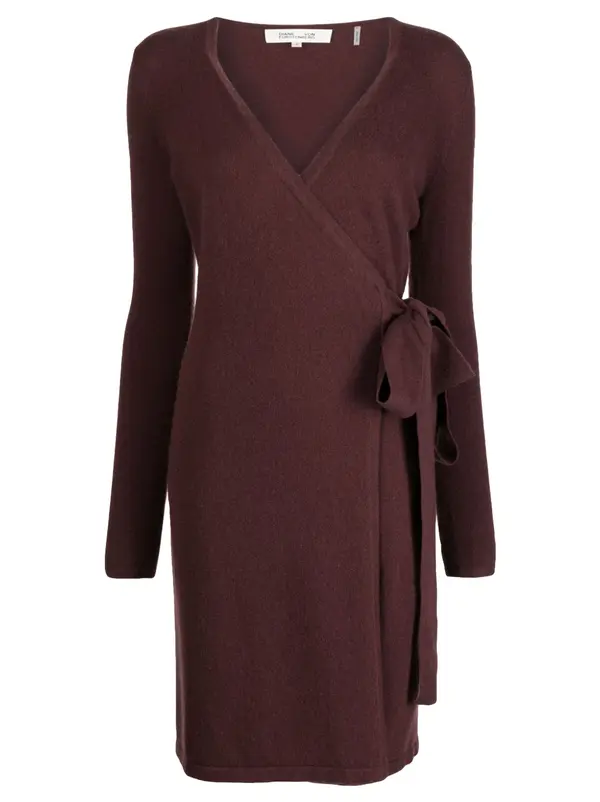 Diane Von Furstenberg Linda Mini Wrap Dress - Brown