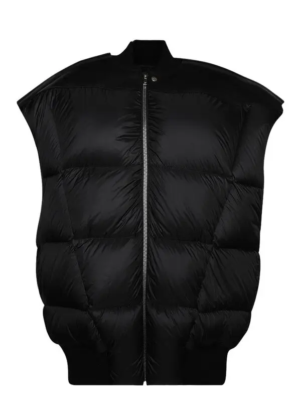 Rick Owens Padded Leather Jumbo Flight Vest - Black
