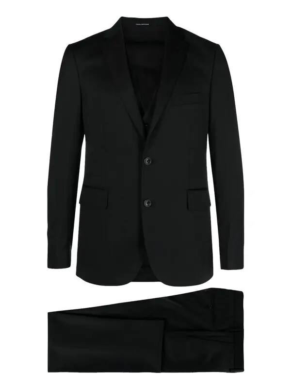 Tagliatore Single-breast Virgin-wool Suit - Black