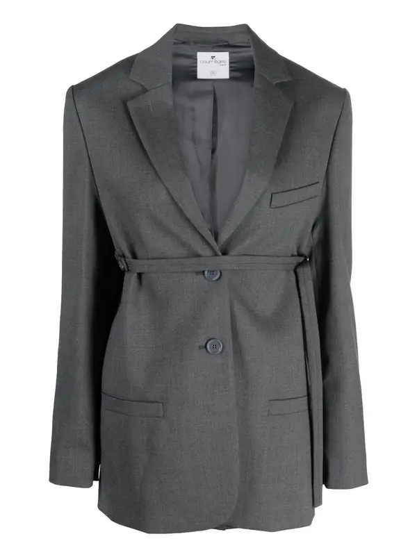 COURREGES Tailored Belted Blazer - Grey