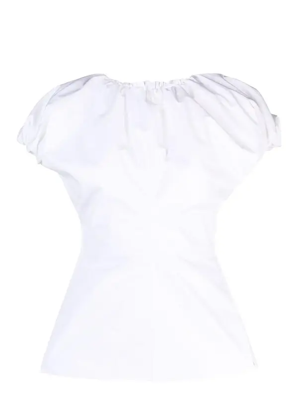 JIL SANDER Puff-sleeve Cotton Top - White