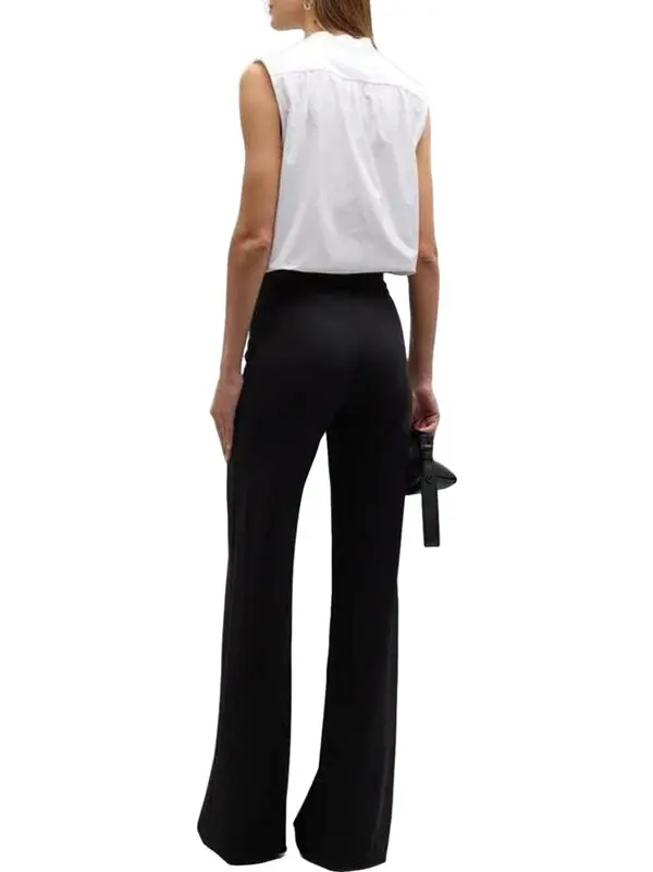 CALLAS MILANO Anouk High-rise Straight-leg Crepe Jersey Pants - Black