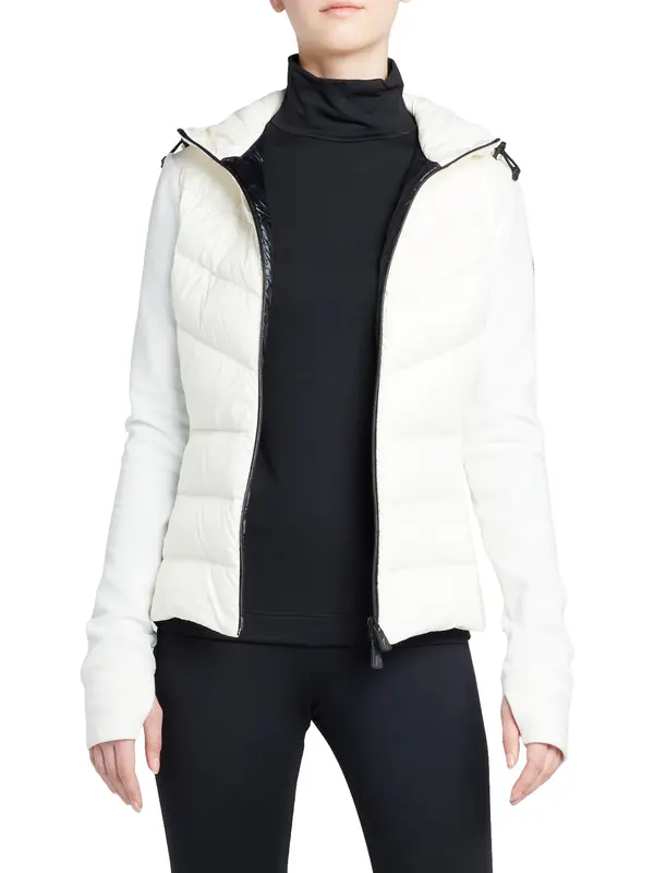 Moncler Puffer Zip-up Cardigan - Natural