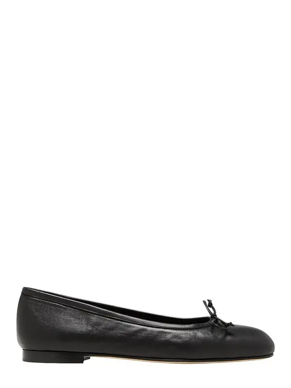 Manolo Blahnik Veralli Leather Ballerina Flats - Black