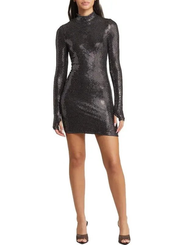 NIKKI LUND Embellished Mini Dress - Silver