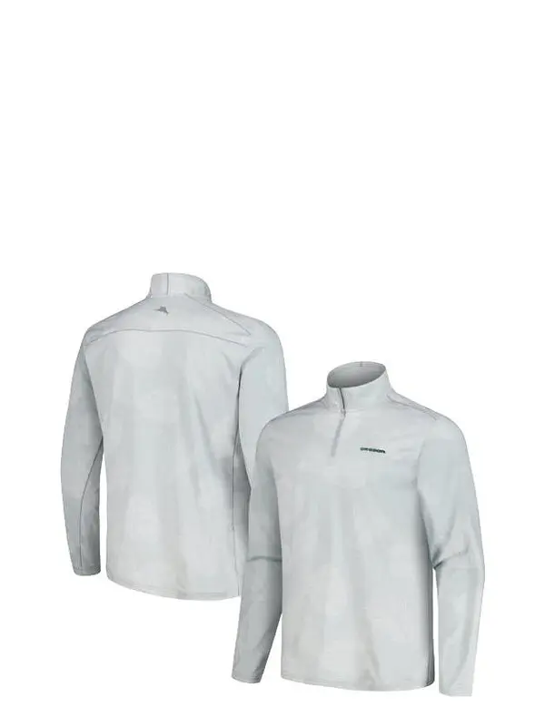 Tommy Bahama Oregon Ducks Delray Frond Islandzone Half-zip Jacket - Gray