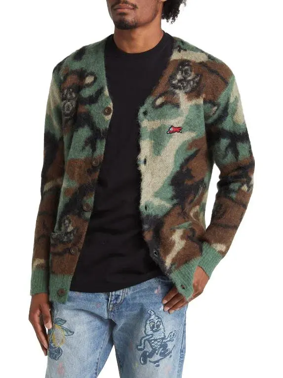 ICECREAM Blurry Jacquard Cardigan - Camo