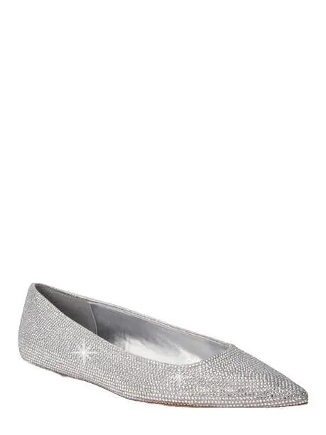 KATY PERRY The Hollie Crystal Pointed Toe Ballet Flat - Silver Multi