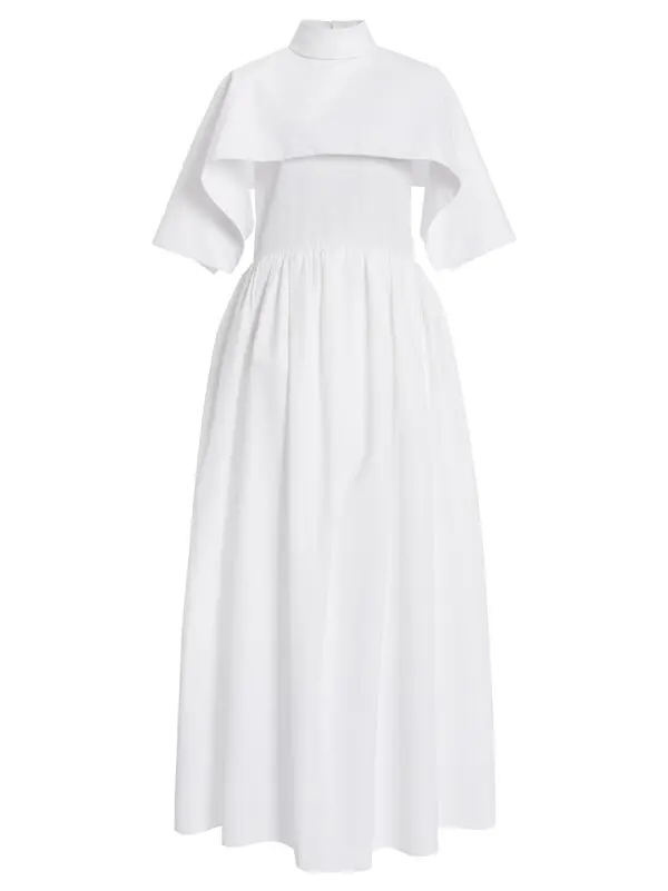 JIL SANDER Organic Cotton Poplin Maxi Dress - White