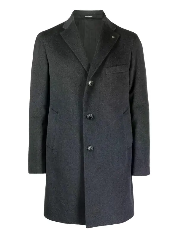 Tagliatore Single-breasted Virgin Wool Blend Coat - Grey