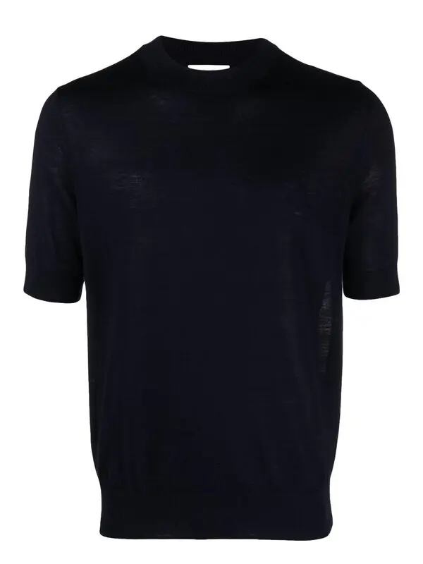 BALLANTYNE Fine-knit Wool T-shirt - Blue