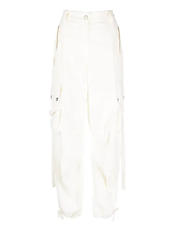 MSGM Wide-leg Cargo Trousers - White