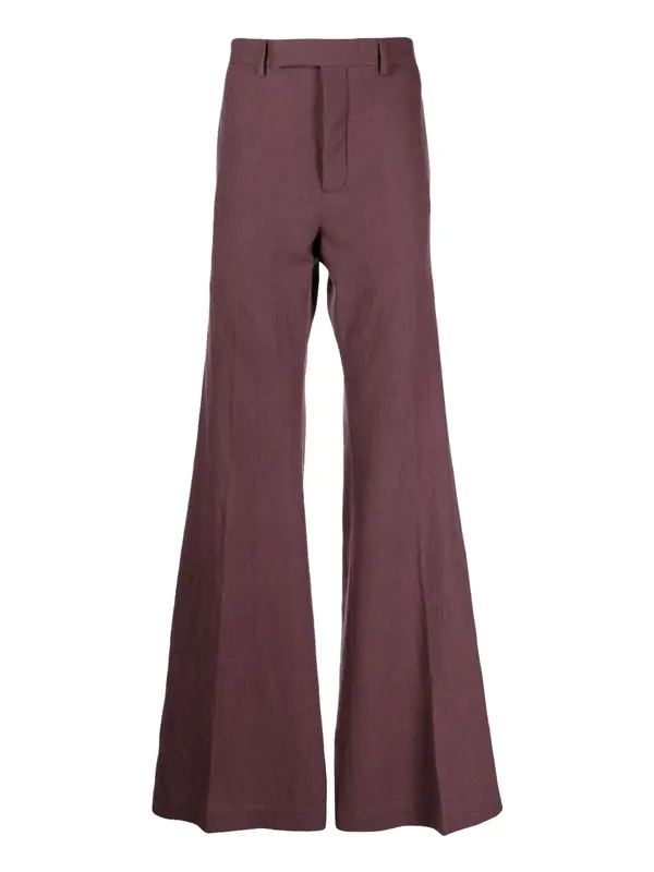 Rick Owens Flared Wool Trousers - Purple
